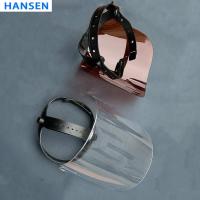 China Head mounted clear PC face shield , transparent safety face visor , anti splash protective face shield , industrial grinding face mask , chemical splash proof face shield for sale