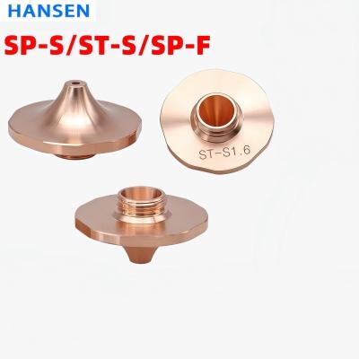 China High Power Laser Cutting Nozzle , SP-S / ST-S / SP-F Single Layer Step Copper Nozzle , Thick Plate High Speed Laser Nozzle for sale