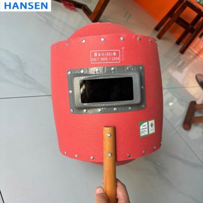China Hand held welding helmet , portable welding face shield , handheld welder mask , red fiber board welding helmet , traditional welding hand shield , welding protective mask , manual welding helmet for sale