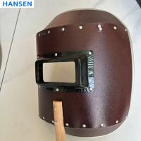 China Handheld Brown Steel Paper Welding Shield , Vulcanized Fiber Welding Helmet , Fixed Lens Welder Face Protector , Anti-Spark Anti UV IR Welding Mask for Arc Welding Gas Brazing for sale