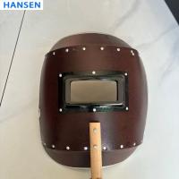 China Handheld Brown Steel Paper Welding Shield , Vulcanized Fiber Welding Helmet , Fixed Lens Welder Face Protector , Anti-Spark Anti UV IR Welding Mask for Arc Welding Gas Brazing for sale