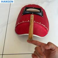China Handheld Red Welding Mask With Wooden Handle , Small Aluminum Edge Welding Shield , Vulcanized Fiber Welder Face Helmet , Fixed Filter Lens , Anti Spark Anti UV IR Protector for Arc Welding Brazing for sale
