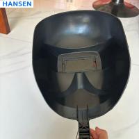 China High Quality Black Handheld Plastic Welding Mask , Flip Up Red Frame Welding Face Shield , Replaceable Dark Filter Lens , Impact Resistant Welder Protector , Anti-Splash For Arc Welding for sale
