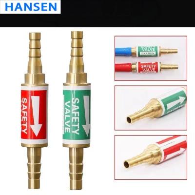 China Hose End Flashback Arrestor for Welding Torch , Oxygen & Acetylene Brass Flame Arrester , Safety Flash Back Preventer with Barb Fitting for Oxy-fuel Cutting Welding for sale