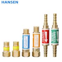 China Hose End Flashback Arrestor for Welding Torch , Oxygen & Acetylene Brass Flame Arrester , Safety Flash Back Preventer with Barb Fitting for Oxy-fuel Cutting Welding for sale