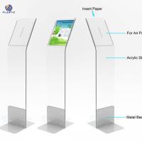 China Double Sided Freestanding Acrylic Poster Holder A4 For Advertising Custom Style for sale