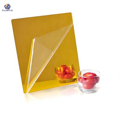 China Customizable Mirror Rose Gold Acrylic Sheet With Logo Printed On Membrane Paper for sale