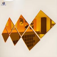 China 1.2g/cm3 Customizable Gold Acrylic Mirror Sheet For Wall Decorative for sale