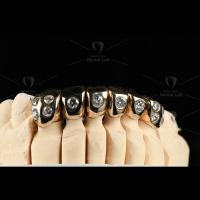 China High Biocompatibility Full Cast Metal Crown Yellow Gold With Diamonds for sale