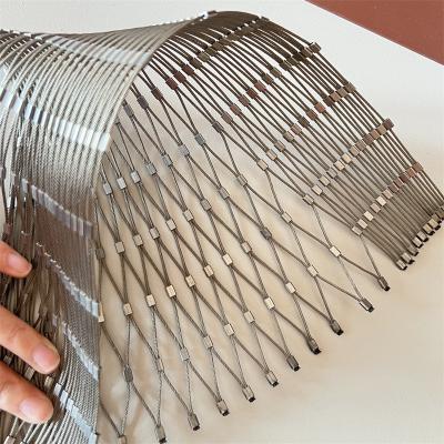 China SS304 SS316 Stainless Steel Ferrule Rope Mesh Netting 1.2mm-3.2mm Diameter for sale
