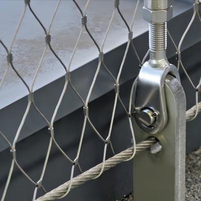 China High Strength Corrosion Resistant Stainless Steel Wire Rope Mesh with 50MM Aperture for Stadium Perimeter Netting for sale