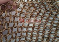 China 1.5 MM Wire Diameter Copper Chain Braided Ring Mesh For Background Decoration for sale