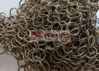 China 2.0x20mm Antique Bronze Welded Metal Ring Mesh Curtain For Architectural Designs for sale