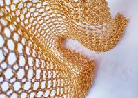 China 12mm Stainless Steel Ring Mesh Curtain Gold Color Hotel Decoration for sale