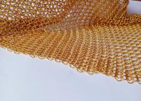 China 12mm Stainless Steel Ring Mesh Curtain Gold Color Hotel Decoration for sale