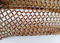 China Copper Plated Chain Mail Mesh Curtain 1.0x8mm Stainless Steel for sale