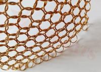 China Gold Color Architectural Metal Mesh Curtain 1.5x15mm Stainless Steel for sale