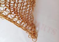 China Gold Color Architectural Metal Mesh Curtain 1.5x15mm Stainless Steel for sale