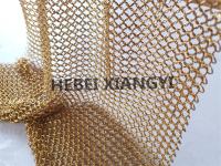 China Shining Gold Color 304 Stainless Steel Ring Mesh Chainmail Room Divider Curtain 1mm X 8mm for sale