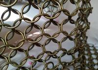 China Bronze Color Metal Ring Mesh 1.5x15mm As Space Partitions For Shopping Mall for sale