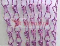 China Colorful Double Hook Decorative Aluminum Chain Link Mesh For Shower Curtain for sale