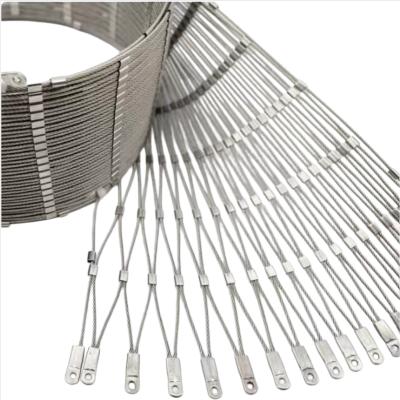 China Buckle Woven Flexible Steel Wire Rope Net High Altitude Building Fall Prevention Netting for sale