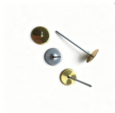 China Galvanized Steel 30mm Cup Head Quilting Pins As Fasteners On The Cements Roofing for sale