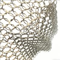 China 12mm Stainless Steel Ring Mesh Curtain Gold Color Hotel Decoration for sale