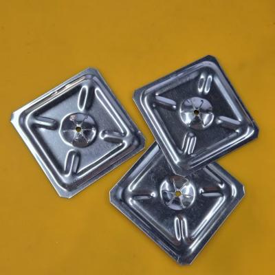 China 63.5 MM Square Shape Metal Speed Clips For Fixing Insulaton Metal Nails for sale