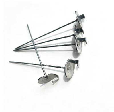 China Insulation Blankets Round Hook Base Stainless Steel Lacing Anchors With Dome Cap for sale
