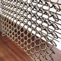 China Gold Color Architectural Metal Mesh Curtain 1.5x15mm Stainless Steel for sale