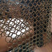 China Bronze Color Ring Mesh Curtain 1.5x15mm For Store Construction for sale
