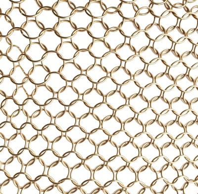 China 7mm Stainless Steel Welded Ring Mesh Curtain For Space Decoration for sale