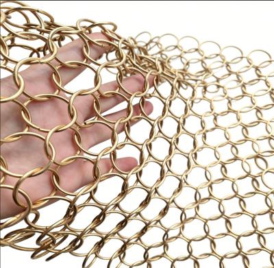 China 0.53x3.81mm Stainless Steel Mesh Curtain Chainmail Safety Welded Type for sale