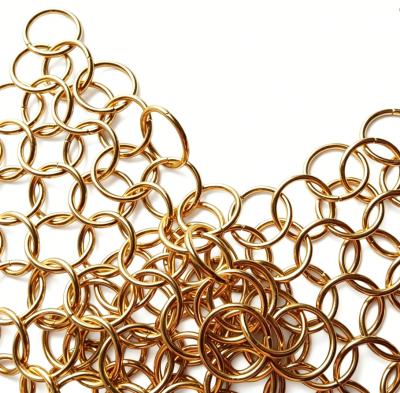 China Stainless Steel 0.8x7mm Ring Metal Mesh Curtain Dividers For Stair Handrails for sale