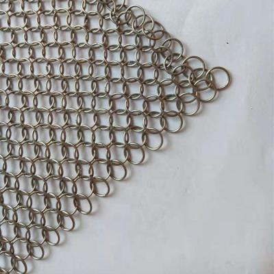 China 7mm Welded Ring Metal Mesh Curtains Room Divider Stainless Steel for sale