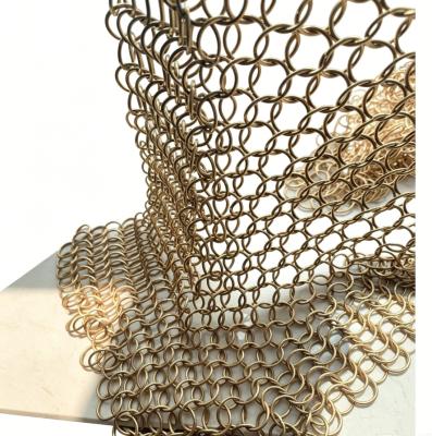 China 1.2x12mm Stainless Steel Ring Mesh Curtain Divider In Exhibition Halls for sale