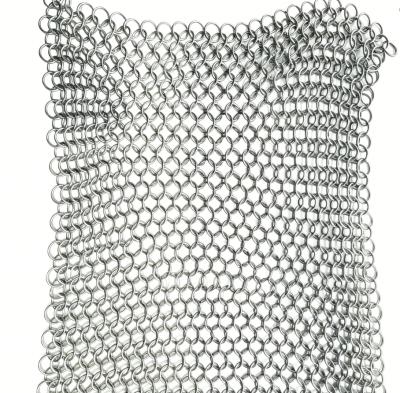 China 10mm Stainless Steel Wire Ring Mesh Curtain With Tracks For Space Partition for sale