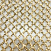 China Gold Color Stainless Steel 12mm Ring Mesh Curtain Indoors And Outdoors for sale
