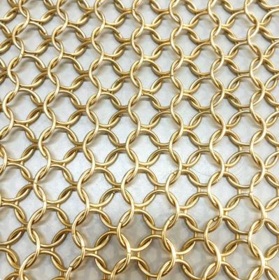 China Gold Color Stainless Steel 12mm Ring Mesh Curtain Indoors And Outdoors for sale