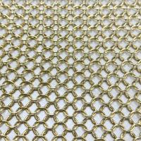 China 12mm Custom Metal Mesh Chain Mail Curtains Stainless Steel Gold Color for sale
