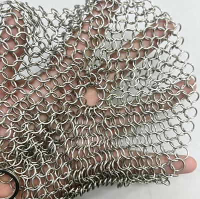 China Brass Copper 7mm Stainless Steel Chain Mail Ring Mesh Curtain With Welded Type for sale