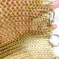 China Electroplating Stainless Steel Mesh Curtain Space Division In Easy Installation Weld Round Rings for sale