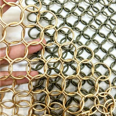 China Copper Color Stainless Steel Chainmail Curtain 10mm For Architectural Design for sale