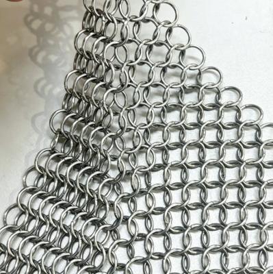 China 304 Stainless Steel Mesh Curtain 0.53mm Welded Metal Ring Mesh For Protection for sale