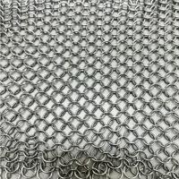 China 2 M L 1.5 M H Stainless Steel Chainmail Rings Tab Top Wire Mesh Curtains for sale