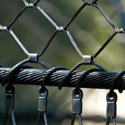China 304 & 316 Stainless Steel Ferrule Rope Zoo Netting Heavy Duty  Animal Enclosure Mesh for sale