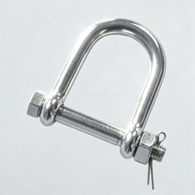 China 316/304 SS Custom Wide Body D Shackle Bolt Type With Nut & Cotter Pin Polished Marine Grade for sale