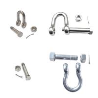 China 316/304 SS Custom Wide Body D Shackle Bolt Type With Nut & Cotter Pin Polished Marine Grade for sale