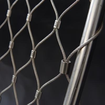 China Custom 2mm 304/316 Stainless Steel Ferrule Cable Mesh for Bridge Anti Fall Safety Protection for sale